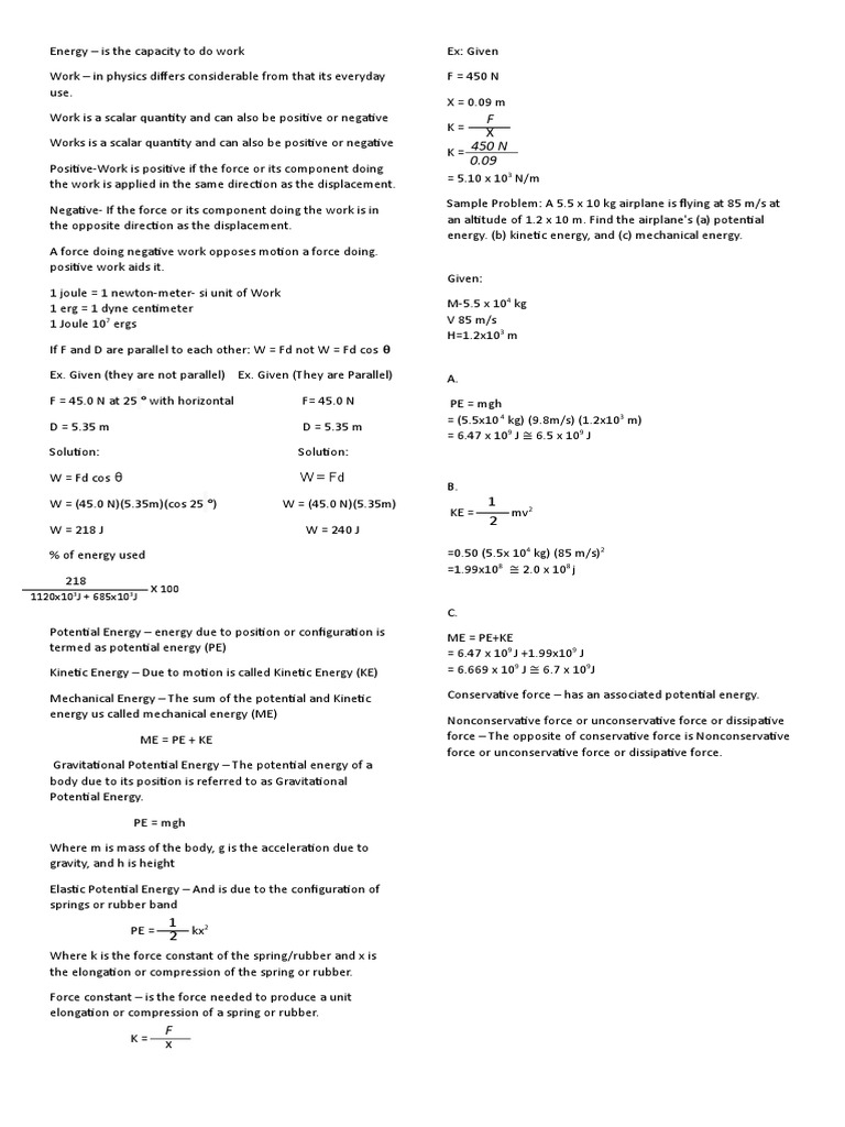 Energy | PDF | Potential Energy | Force