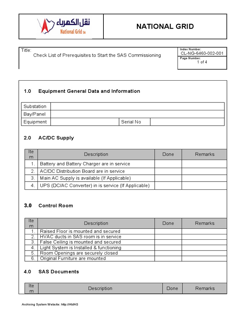 CL-NG-6460-002-001 SAS Commissioing Prerequisites Rev00 | PDF ... CL-NG-6460-002-001 SAS Commissioing Prerequisites Rev00 | PDF ...