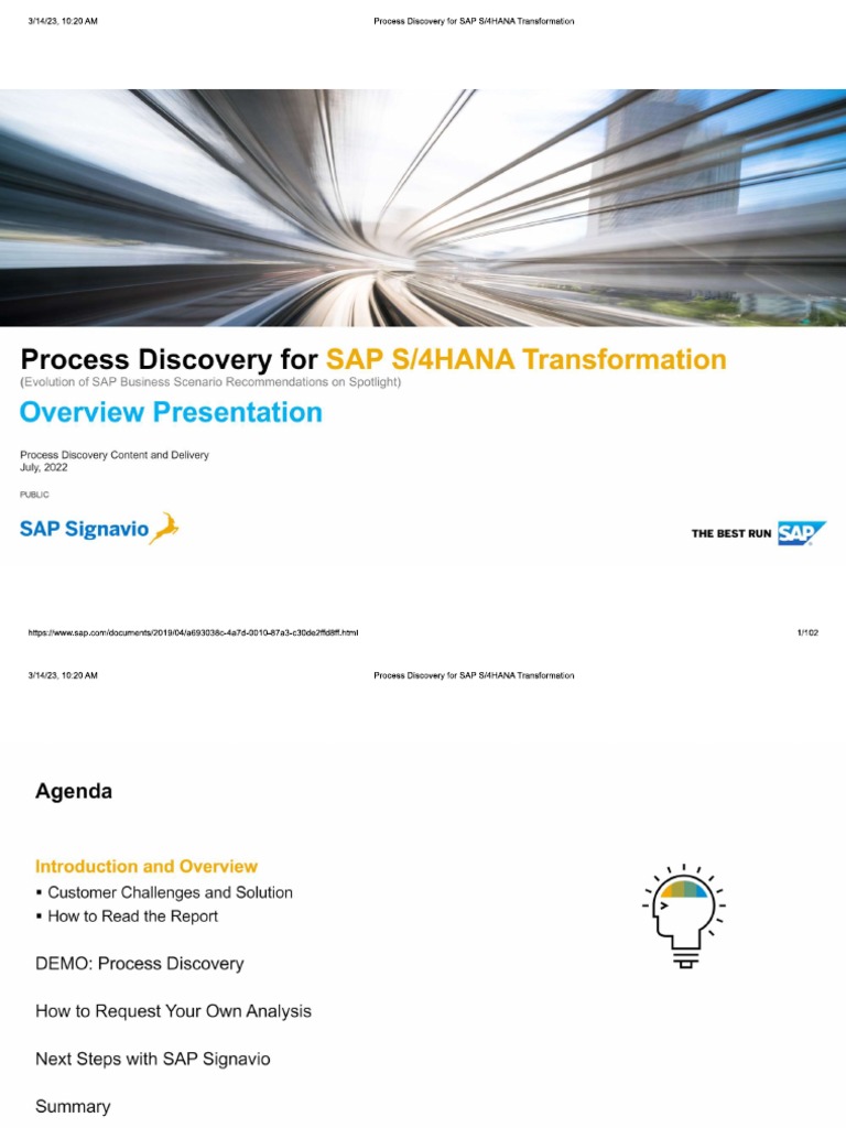 Process Discovery Summary SAP | PDF