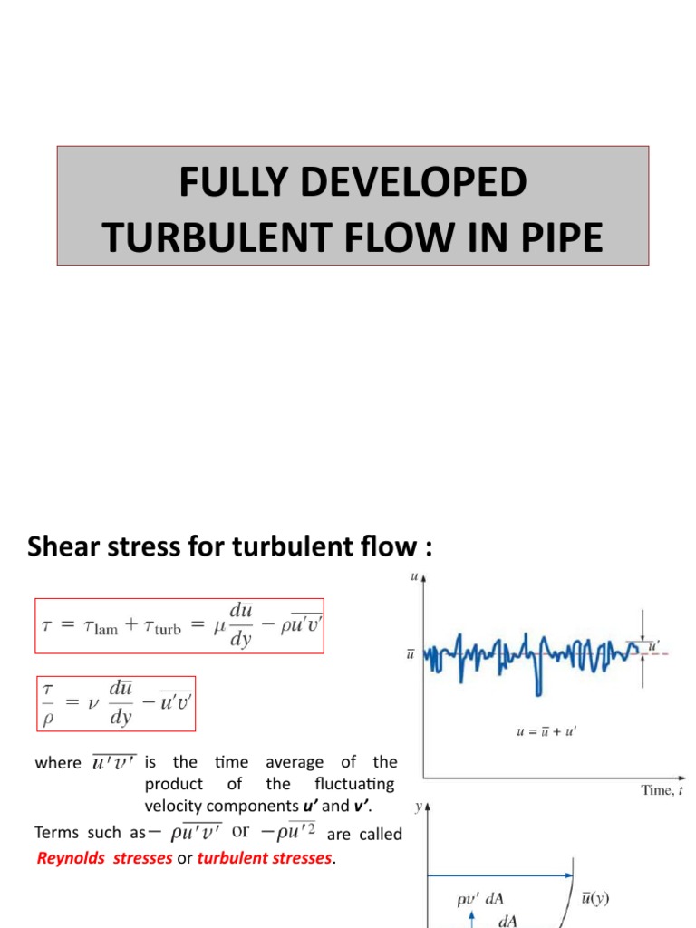 Fully Developed Turbulent Flow in Pipe | PDF | Reynolds Number | Turbulence