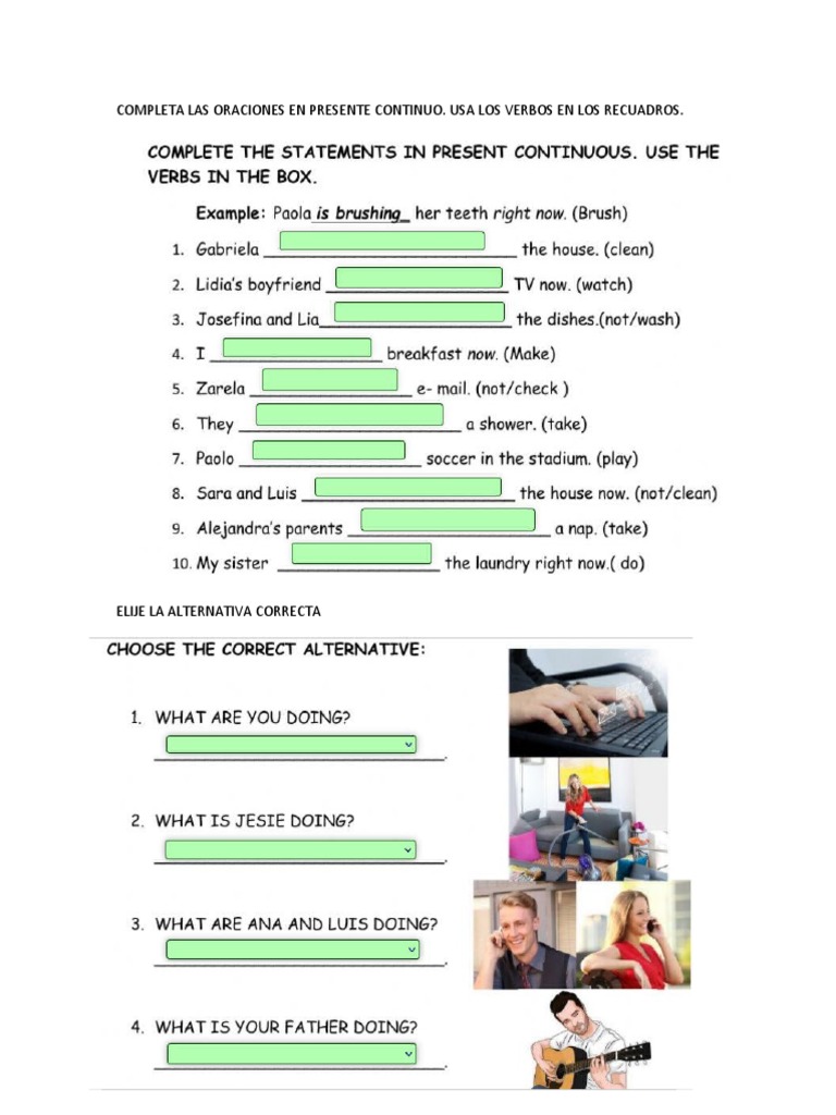 Practice Present Continuous | PDF