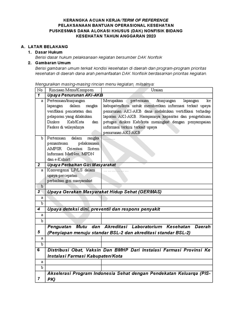 Contoh TOR | PDF