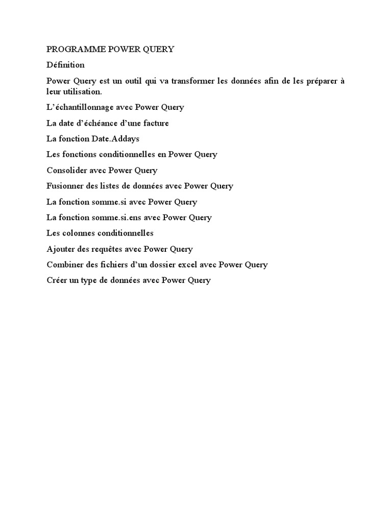 Guide Power Query : Transformation et Consolidation des Données | PDF ...