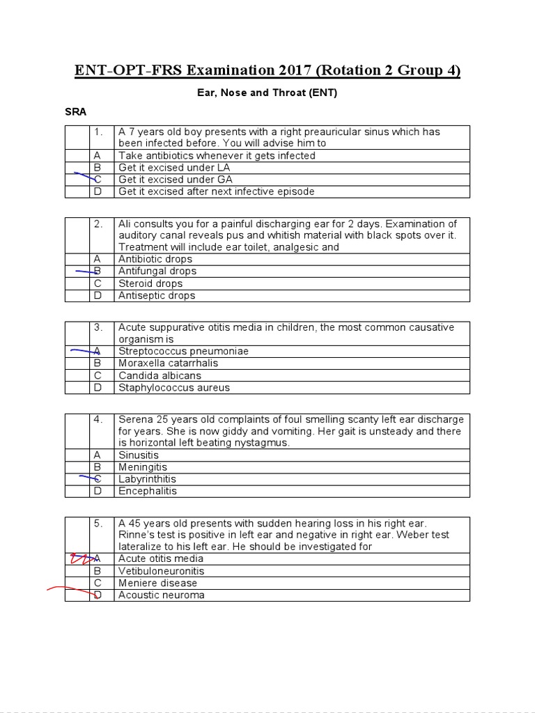 (ENT-OPT-FRS) End-Posting Examination Questions (G4) - 20180208 ...
