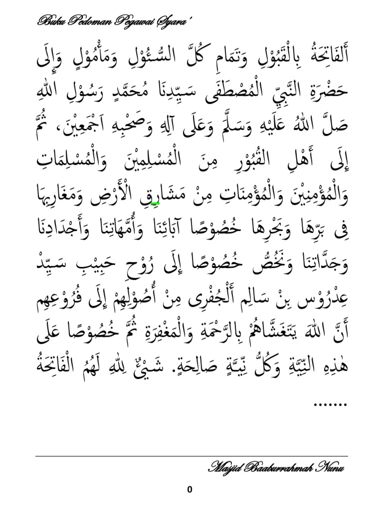 Buku Pegangan Peg. Syara' - Barzanji | PDF