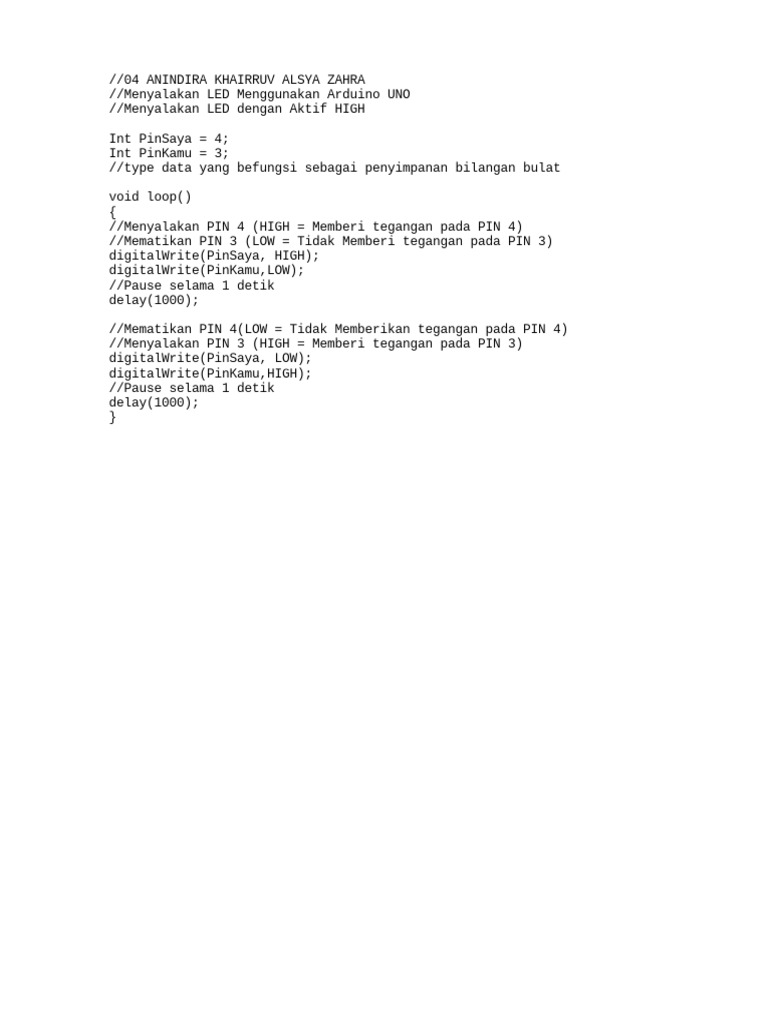 Anindira Khairruv Alsya Zahra (Script 2) | PDF