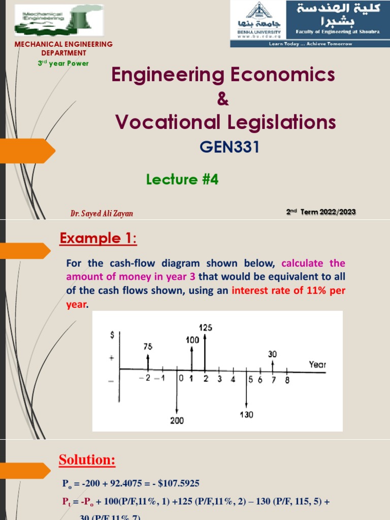 GEN331 - Lecture 04 - 232 | PDF | Interest | Equations