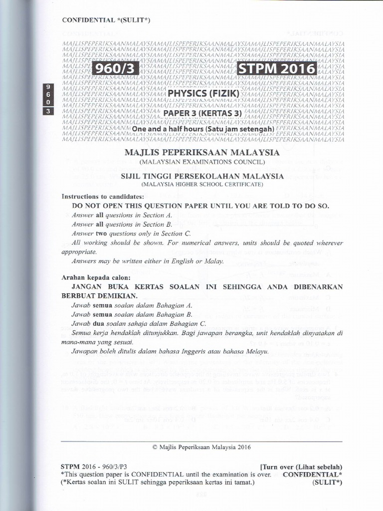 STPM 2016 (P3) | PDF