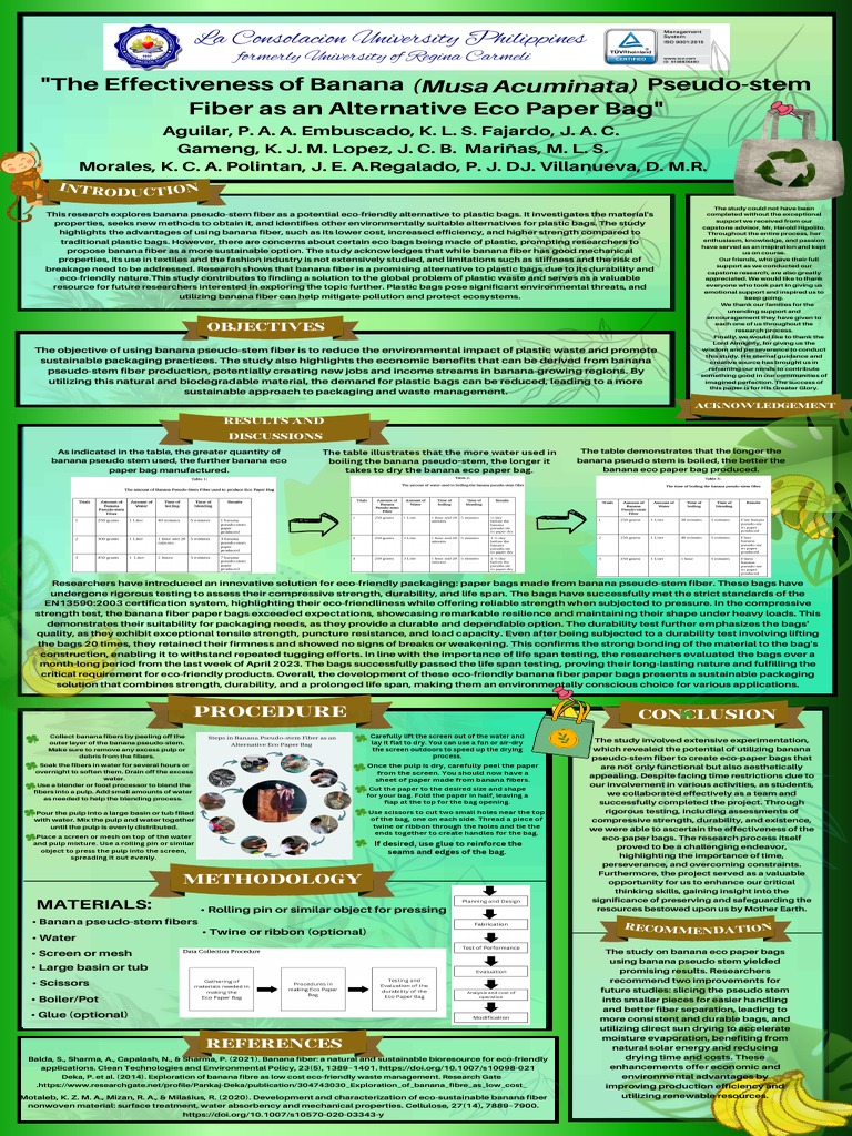 POSTER (CAPSTONE) Jasmine P. | PDF | Paper | Plastic
