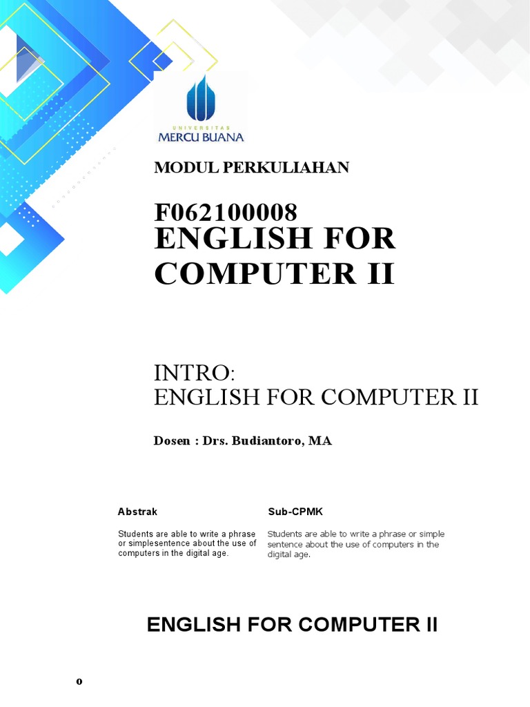 Modul 1 English For Computer Ii | PDF | Computer Science | Science