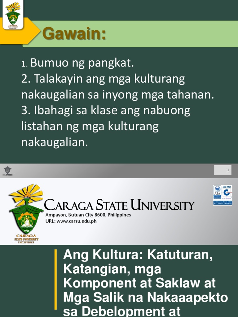 3 Ang Kultura Katuturan, Katangian, Mga Komponent at Saklaw at Mga ...