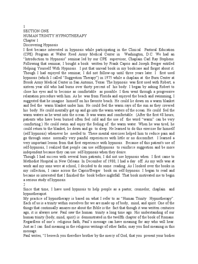 Hypnotherapy For Body Mind and Spirit Boyd Edited | PDF | Hypnosis ...