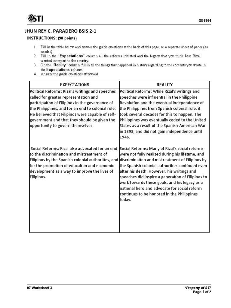 07 Worksheet 333333 | PDF