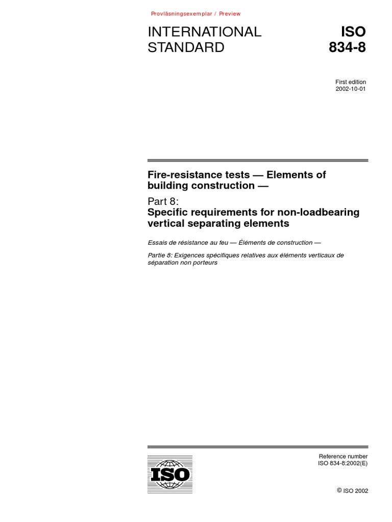 Iso 834-8-2002 | PDF | International Organization For Standardization ...