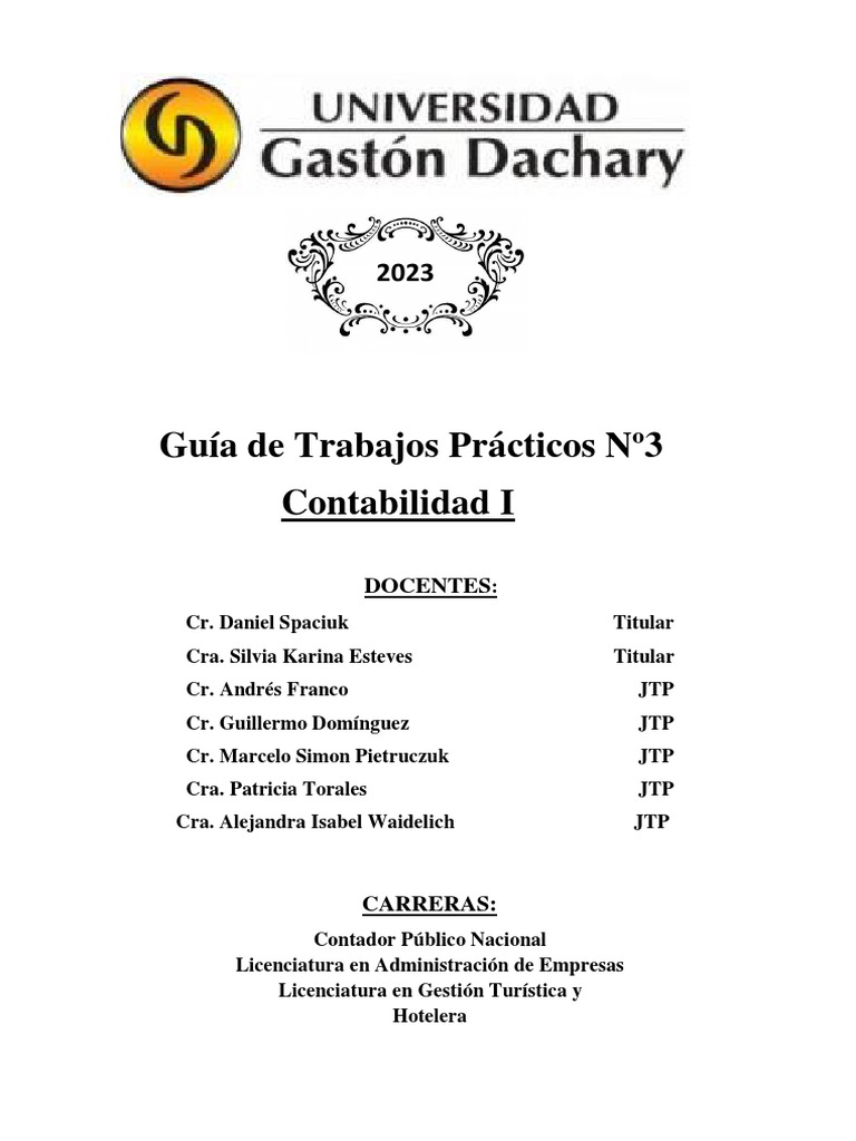 Contabilidad I 2023 PRACTICO 3 | PDF | Contabilidad | Economía Financiera