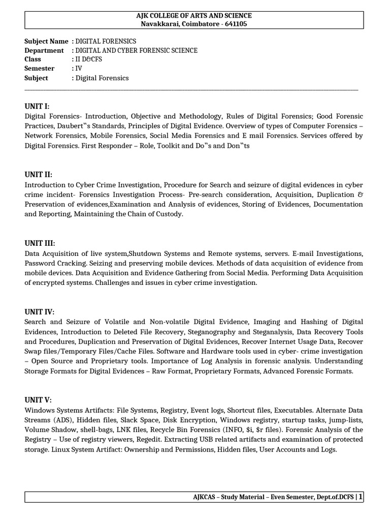 Digital Forensics | PDF | Computer Forensics | Digital Forensics