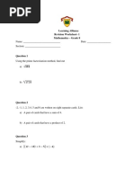 Term 2 Test 1 Mathematics Paper Grade 8 | PDF