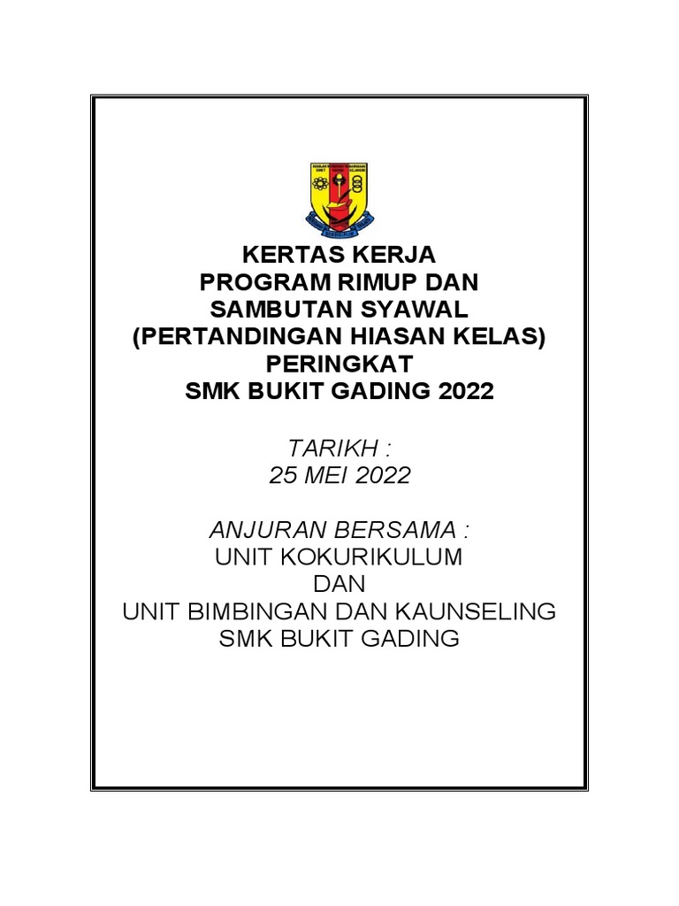 Proposal RIMUP Raya 2022 | PDF