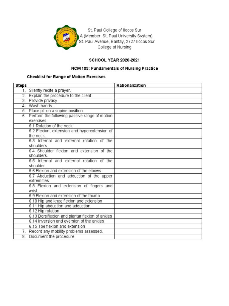 Checklist For ROM | PDF