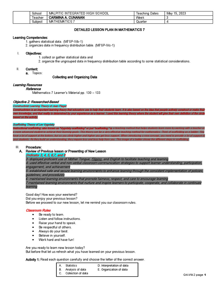 DLP - 4 | Download Free PDF | Constructivism (Philosophy Of Education ...