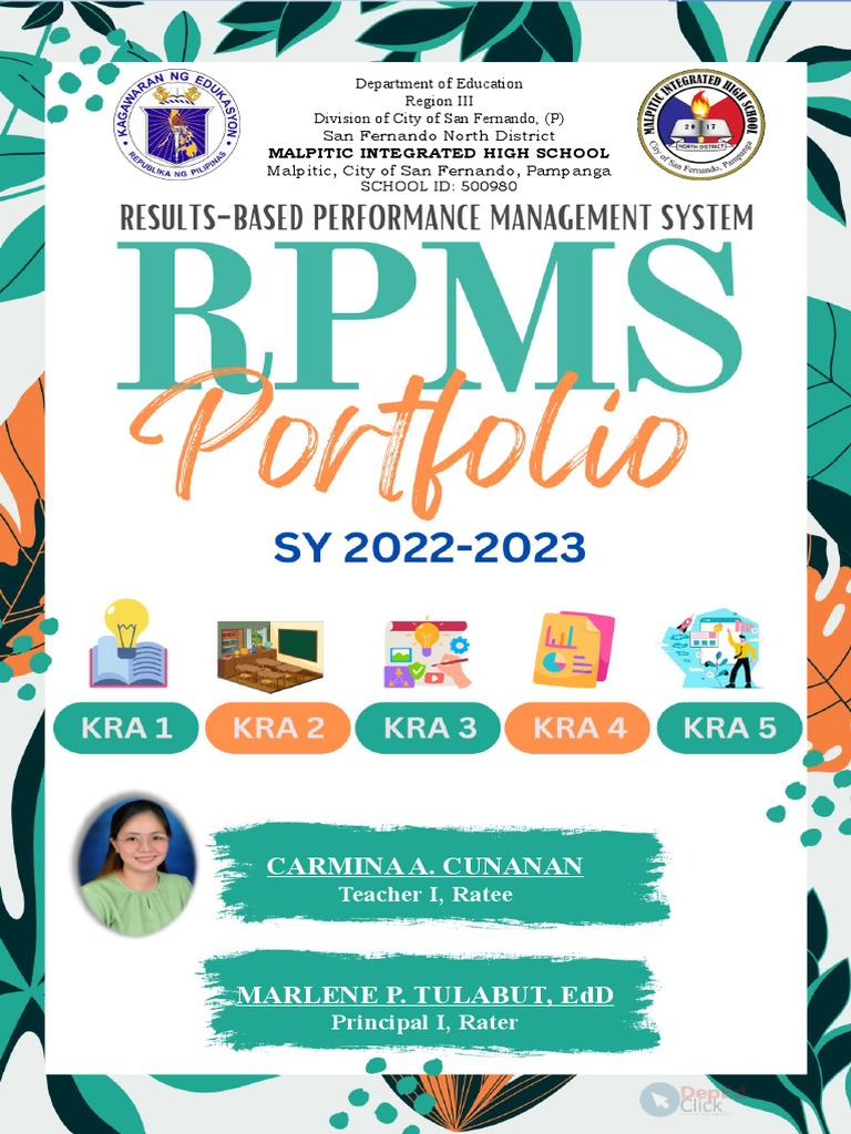 E-RPMS PORTFOLIO (Design 5) - DepEdClick | PDF | Learning | Curriculum