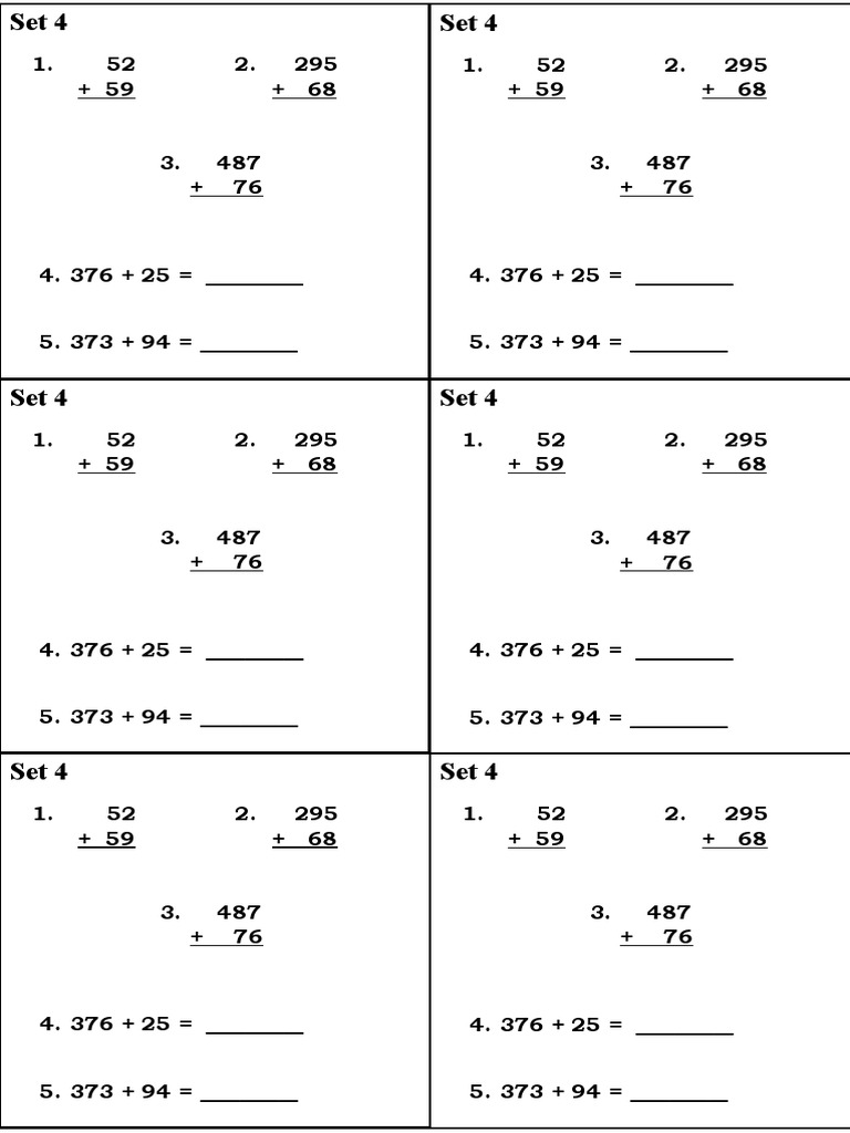 Addition 2x2 W Regoruping | PDF