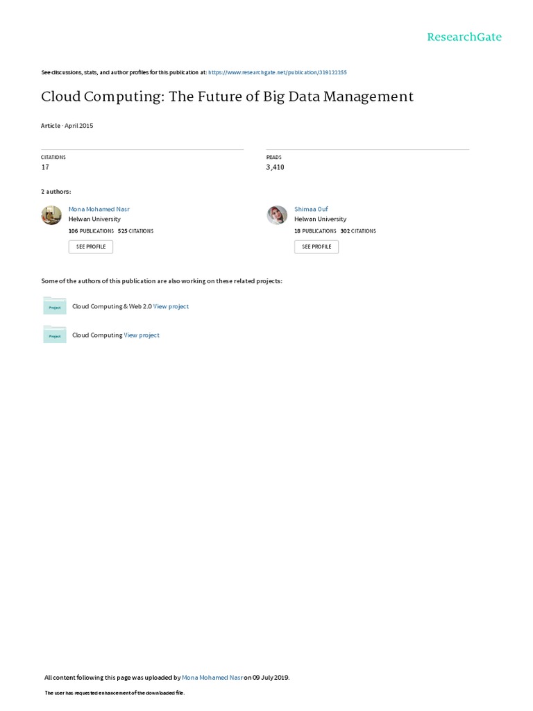 Cloud Computing The Futureof Big Data Management Pdf Cloud