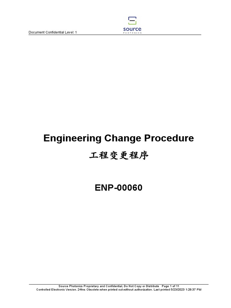 ENP-00060 Rev06 Engineering Change Procedure140722 | PDF | Computing | Business