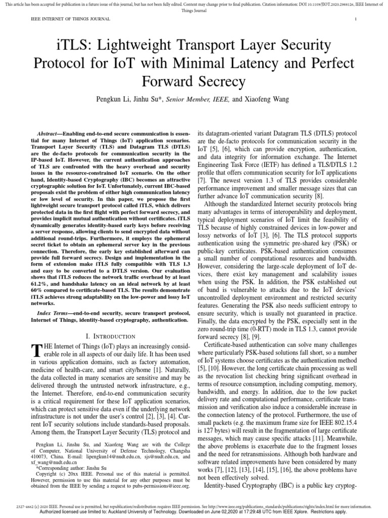 Jiot 2020 2988126 | PDF | Transport Layer Security | Public Key Cryptography