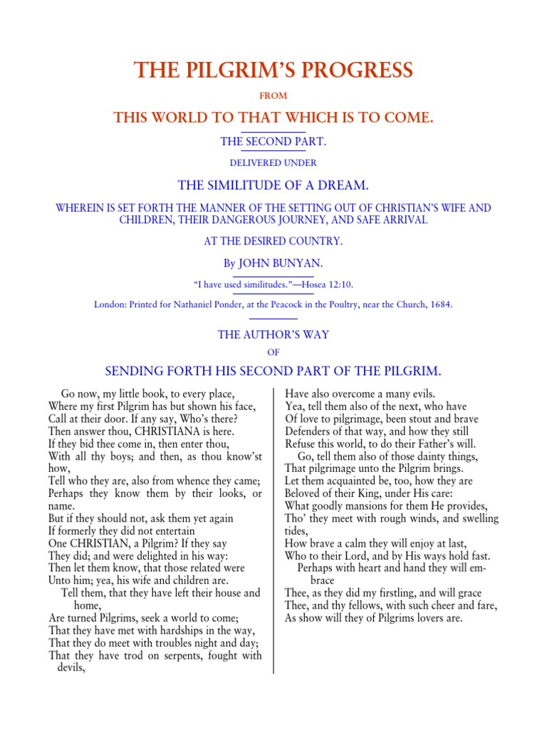 Pilgrims Progress | PDF | The Pilgrim's Progress | John Bunyan