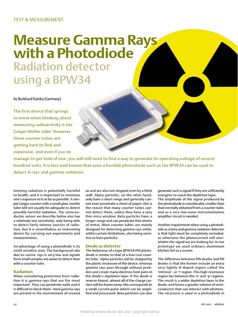 Measure Gamma Rays With A Photodiode | PDF | Radionuclide | Radioactive ...