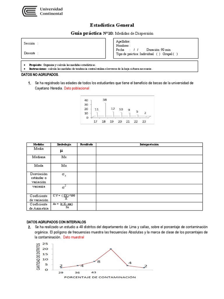 Semana 10 Guía Práctica 10 | PDF | Media | Mediana
