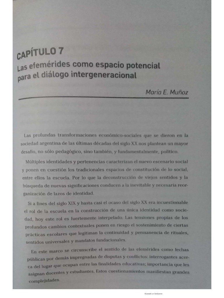 Cap 7 - Las Efemerides Como Espacio Potencial para El Dialogo Intergeneracional | PDF