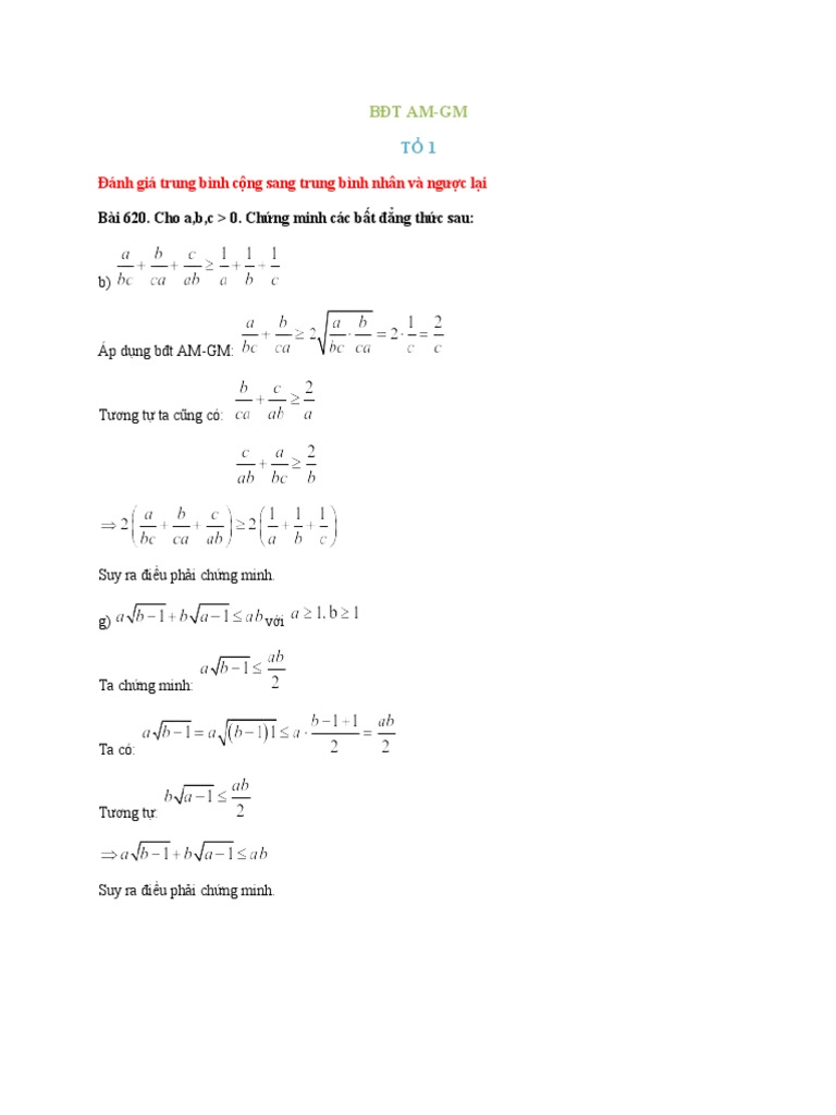 BĐT AM-GM | PDF