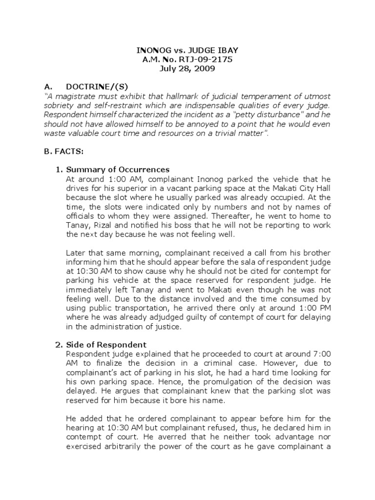 Inonog vs. Ibay | PDF | Contempt Of Court | Judge