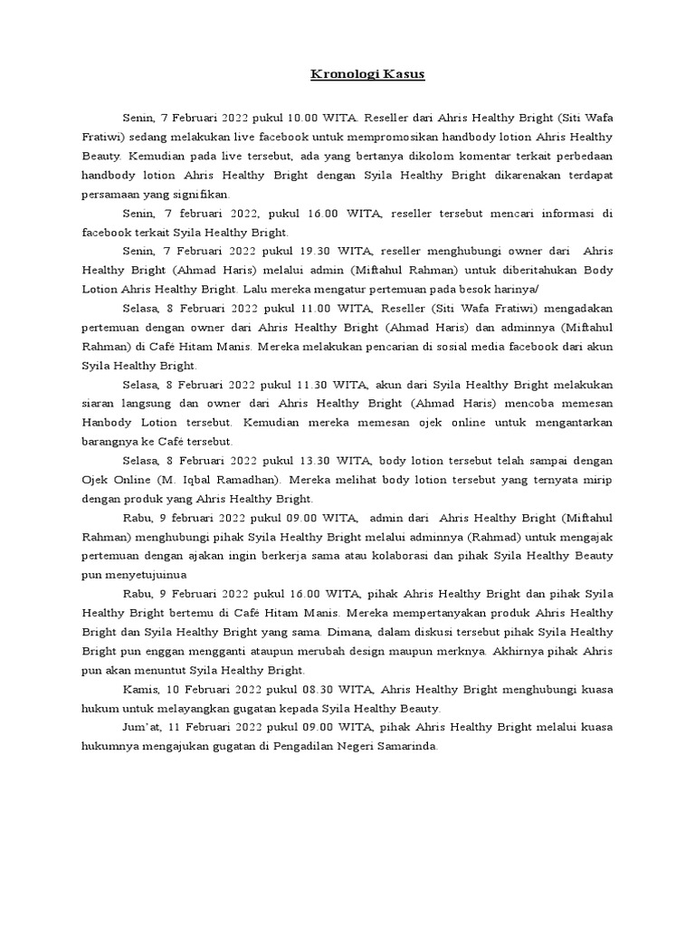 Kronologi Kasus | PDF
