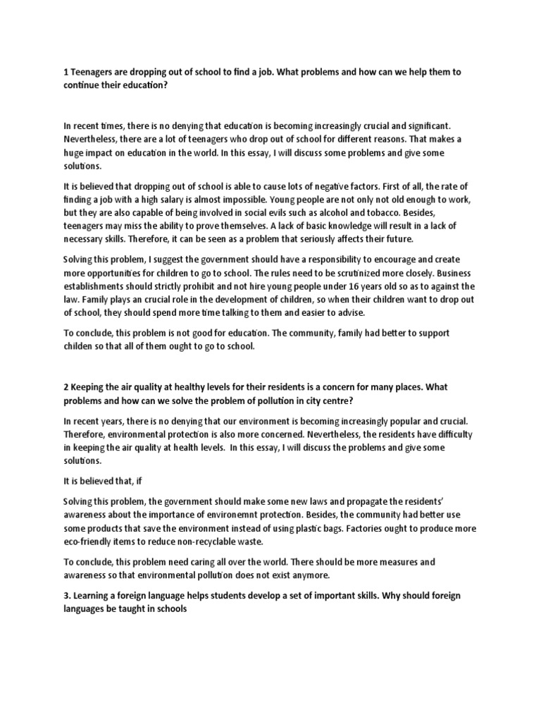 Teen Dropouts: Challenges and Solutions | PDF | Adolescence | Foreign ...