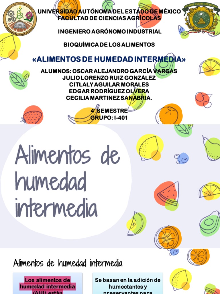 Alimentos de Humedad Intermedia | PDF | Alimentos | Humedad