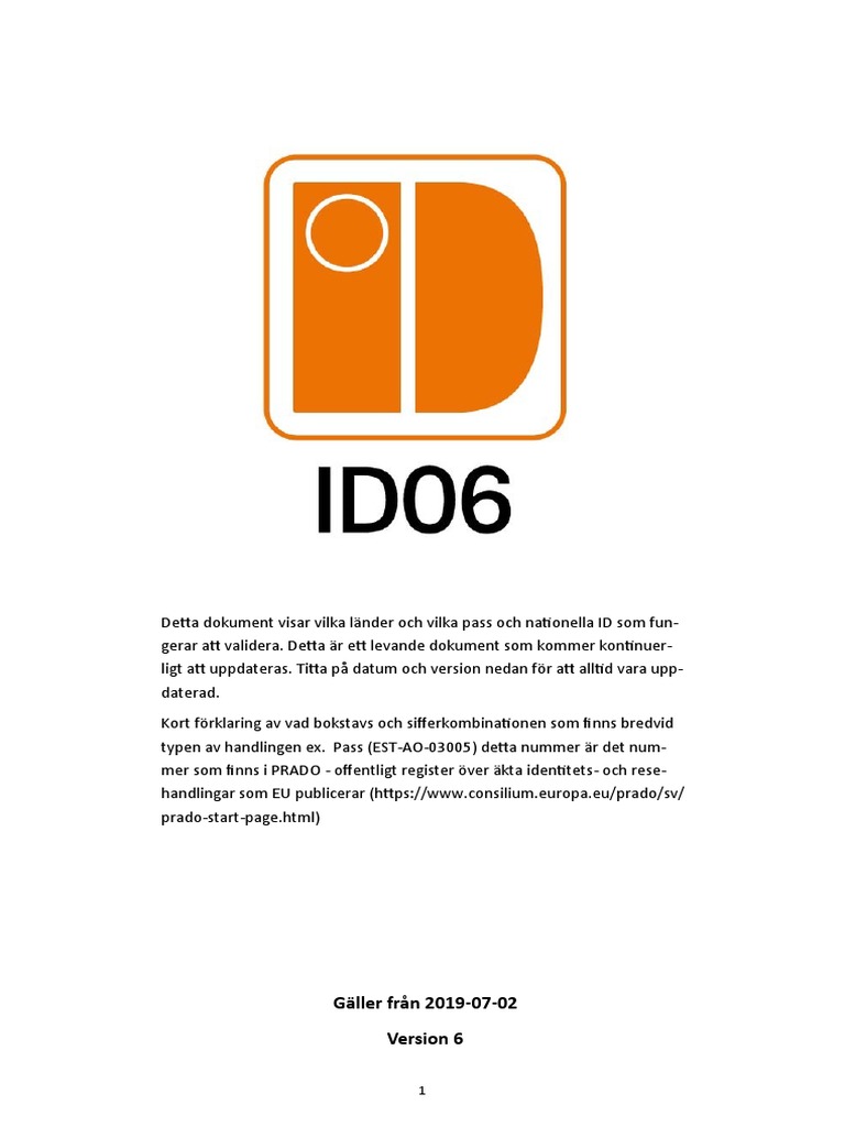 Lista Av Pass Och Nationella ID | PDF