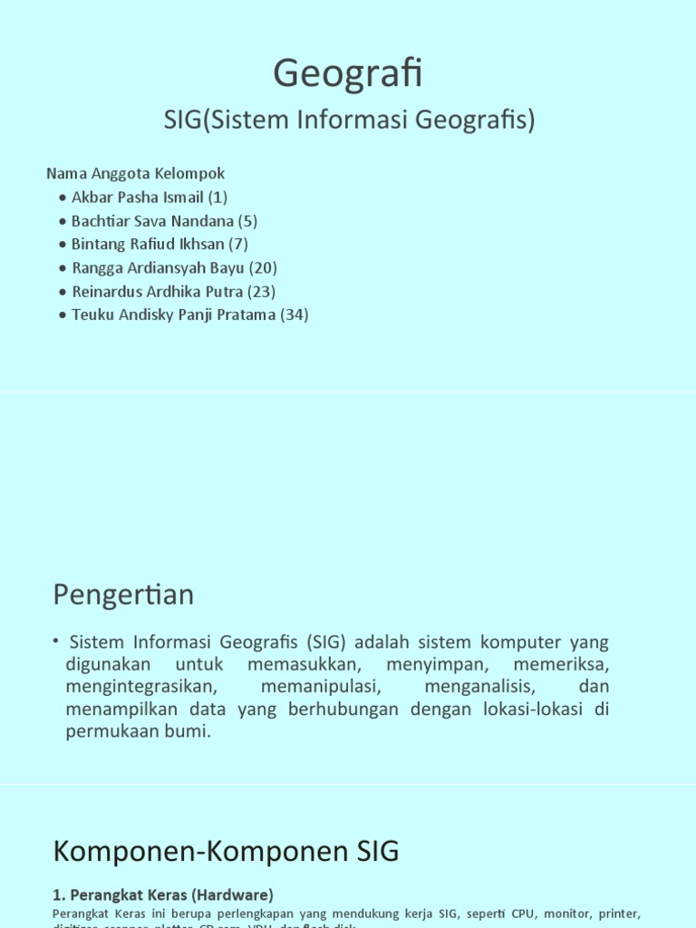 Komponen Pelaksana SIG dalam Geografi | PDF