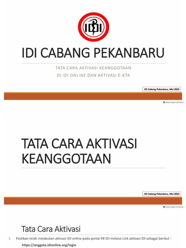 Tata Cara Aktivasi Keanggotaan Dan E KTA | PDF