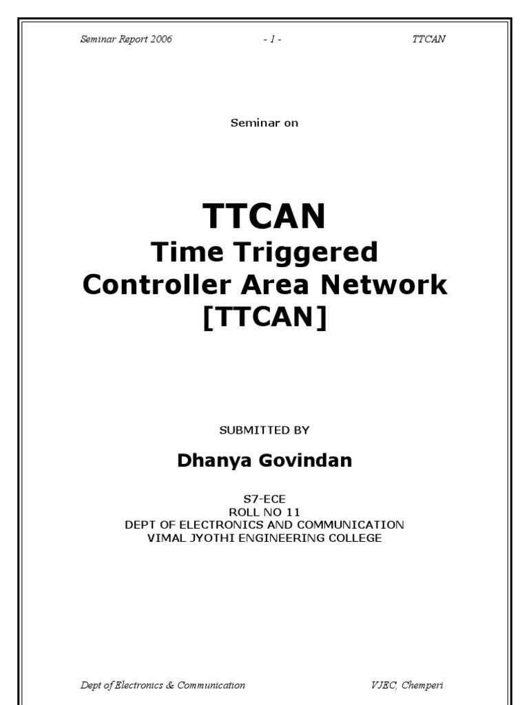 TTCAN: Advanced Automotive Networking | PDF | Communications Protocols | Telecommunication