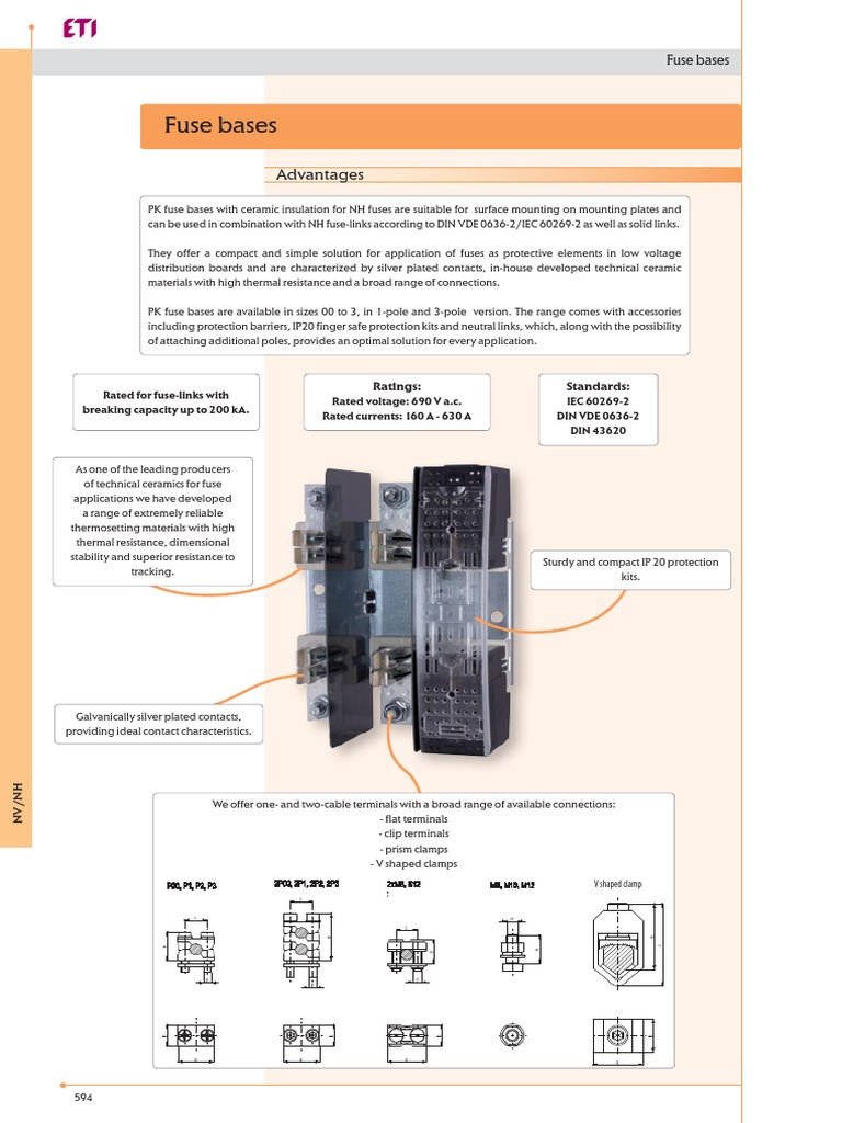 NV Fuse Bases 2019 | PDF | Fuse (Electrical) | Insulator (Electricity)