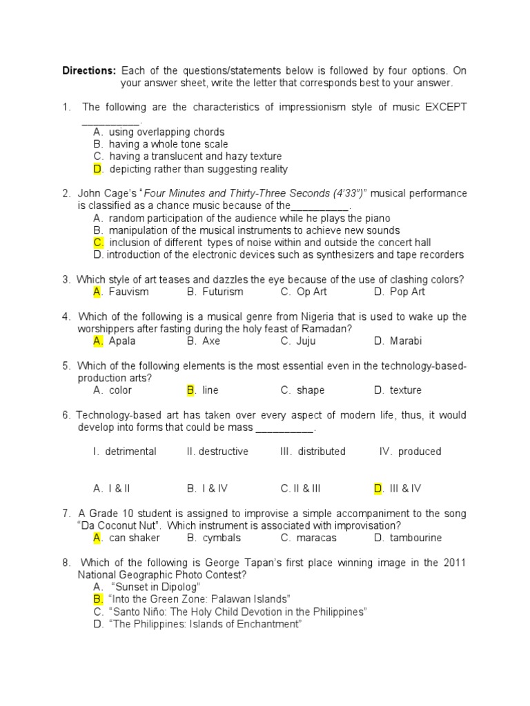 Sample TQ 1 20 | PDF | Paintings | Composition (Visual Arts)