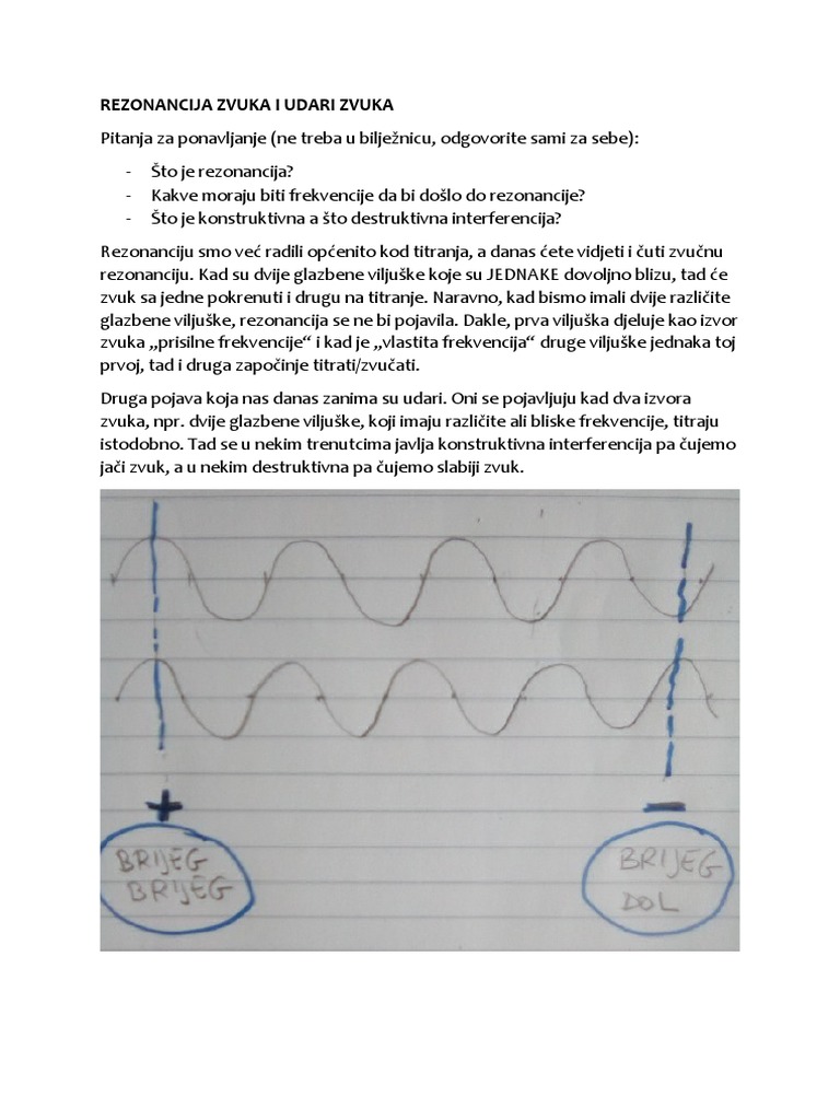 Rezonancija Zvuka I Udari Zvuka | PDF