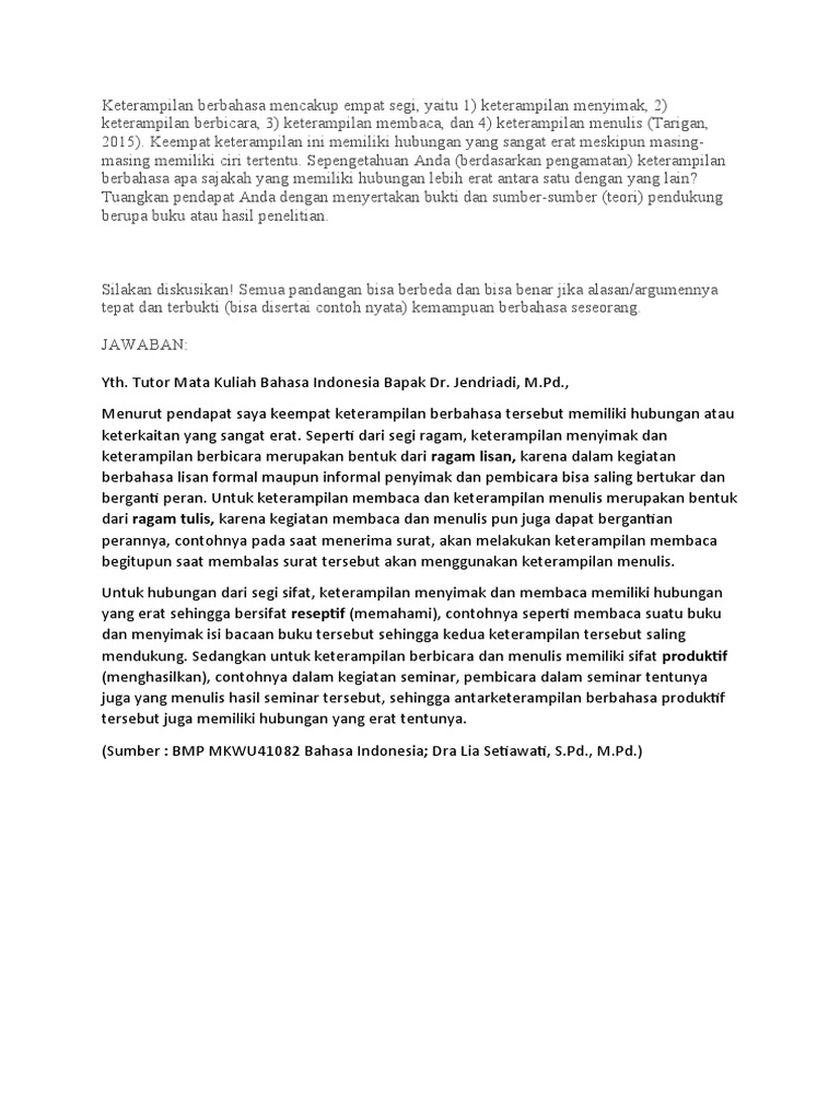 Tugas Diskusi 1 MK Bhs Indo | PDF