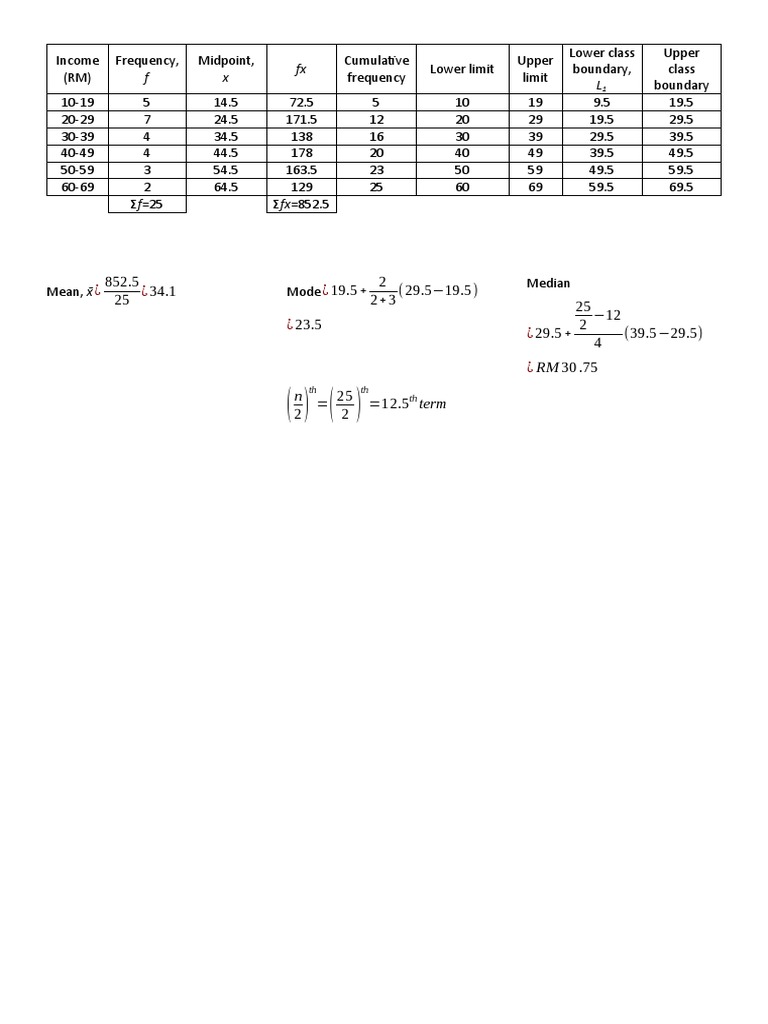 Statistics Exercise Answer | PDF