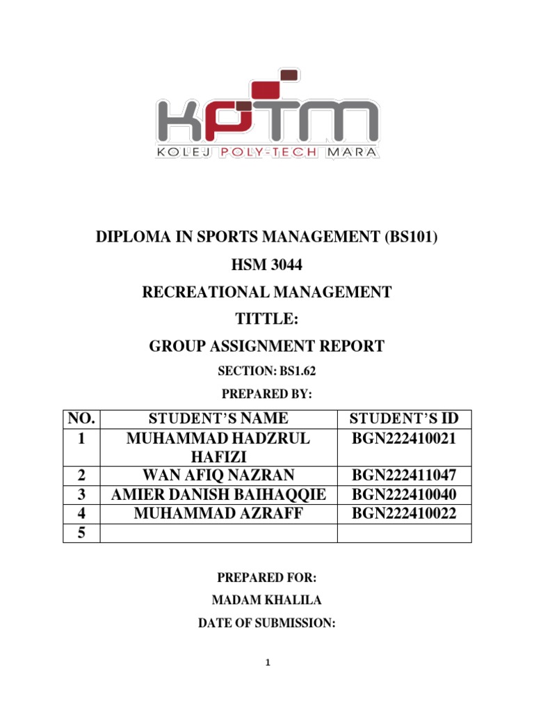 Recreational Group Report DD | PDF | Wound | Hazards