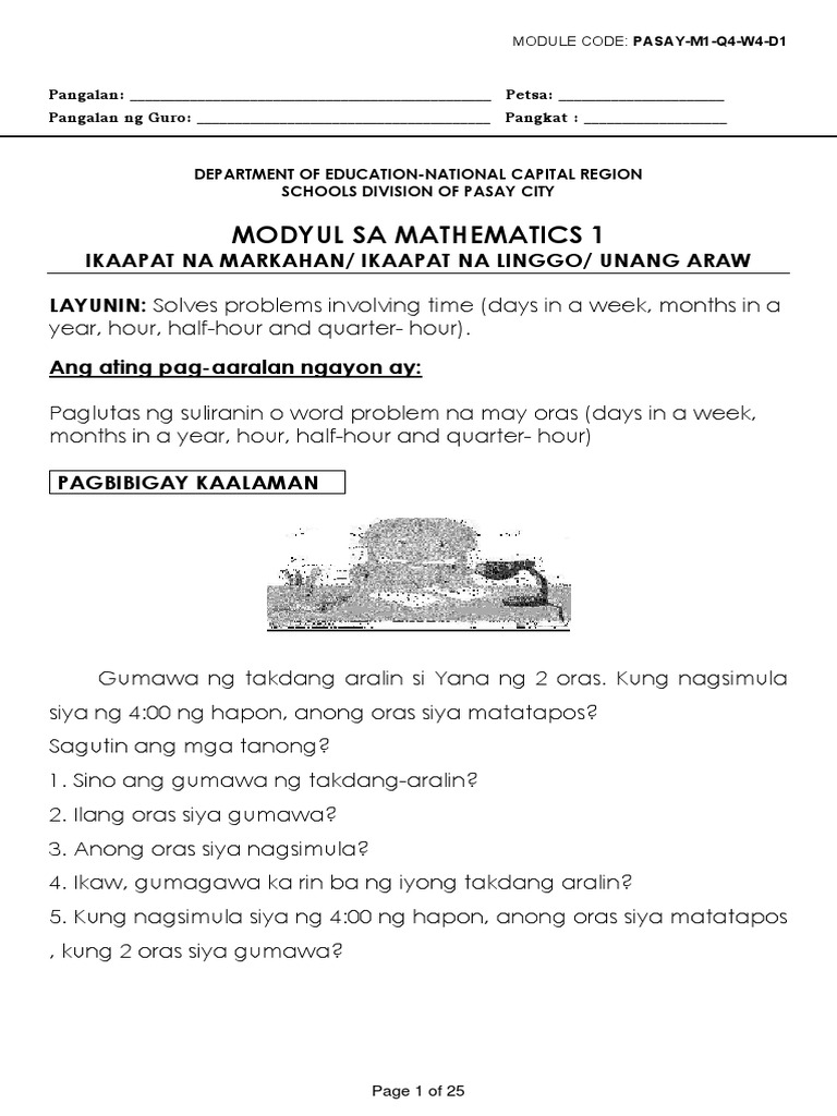 4 Pasay-Math1-Q4-W4 | PDF