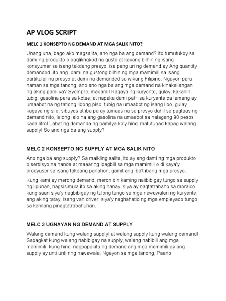 AP Vlog Script | PDF